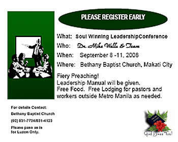Baptist Churches in the Philippines: Soul Winning Leadership Conference ...