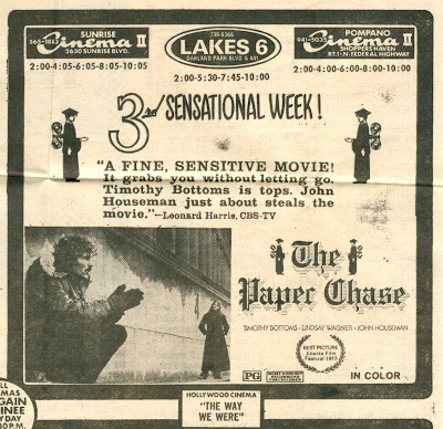 Held Over! Newspaper Movie Ads: 1973's The Paper Chase
