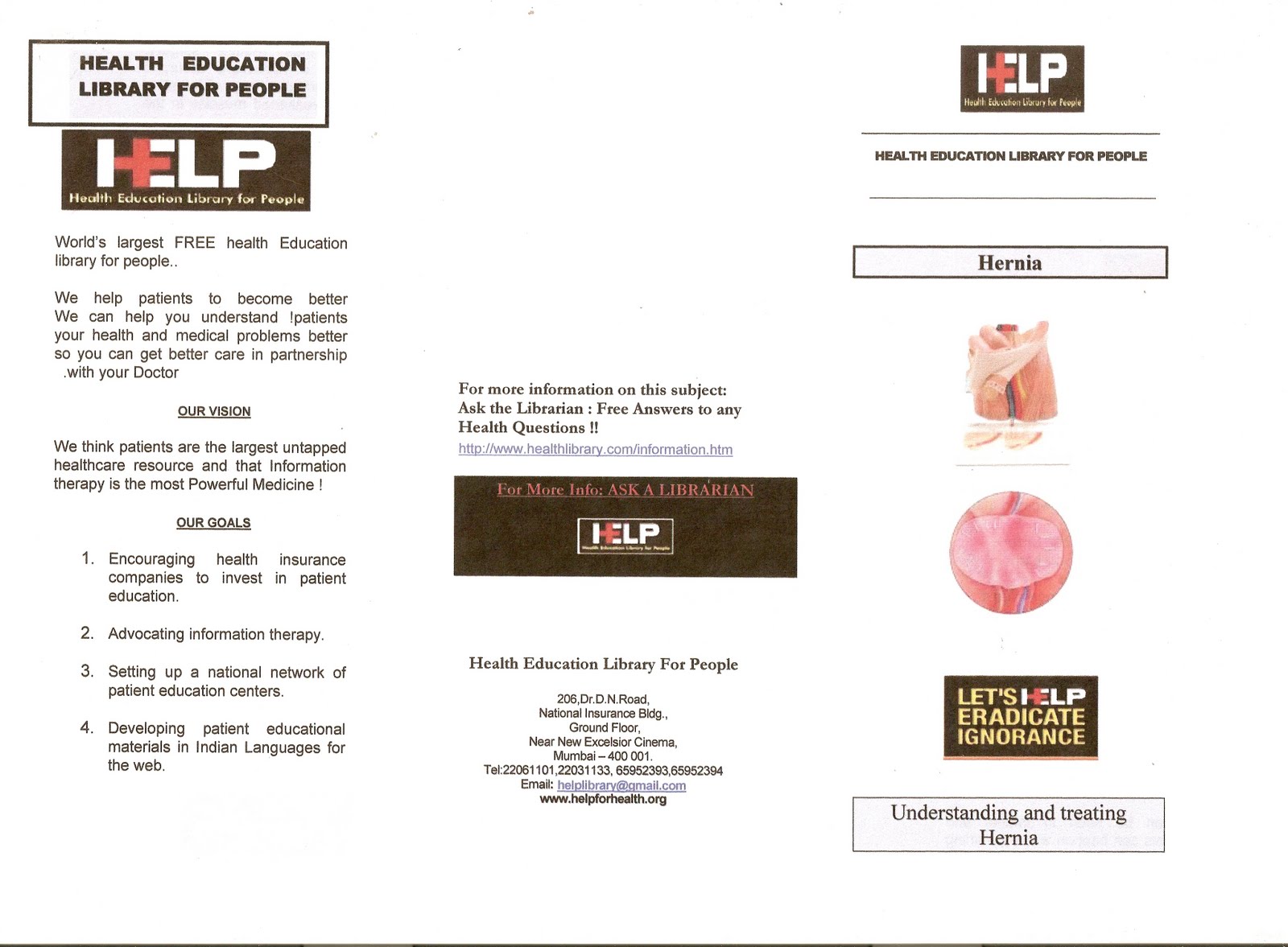 Health Information Guide- HELP: Hernia Pamphlet