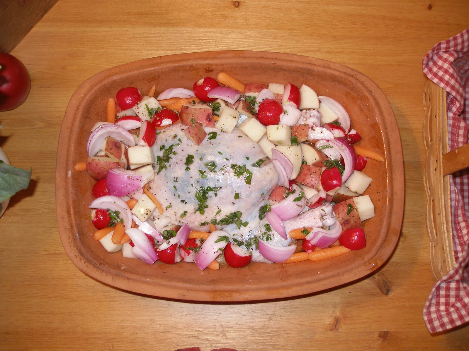 A Healthier Way: Clay Pot Roasted Chicken with Vegetables