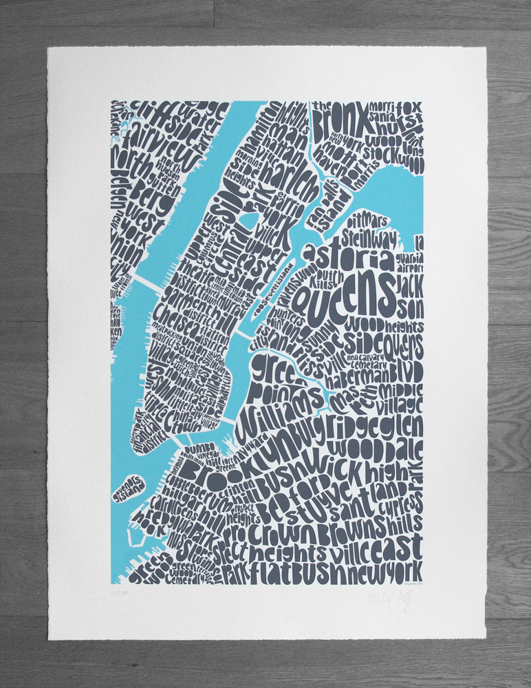 seagull's eye: New York Type Map - Limited Edition