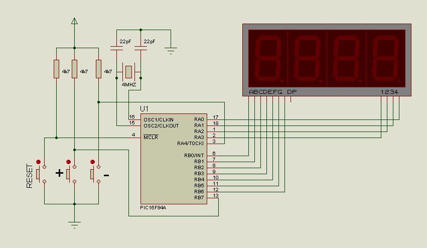 PIC16F84A 0-9999 counter - Free Final Year Project's
