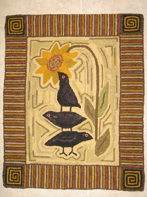 Totally-Hooked Rug Hooking Escapades: CROWS