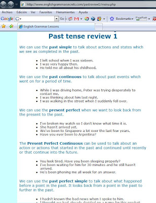 English is all around: Review of Past tenses