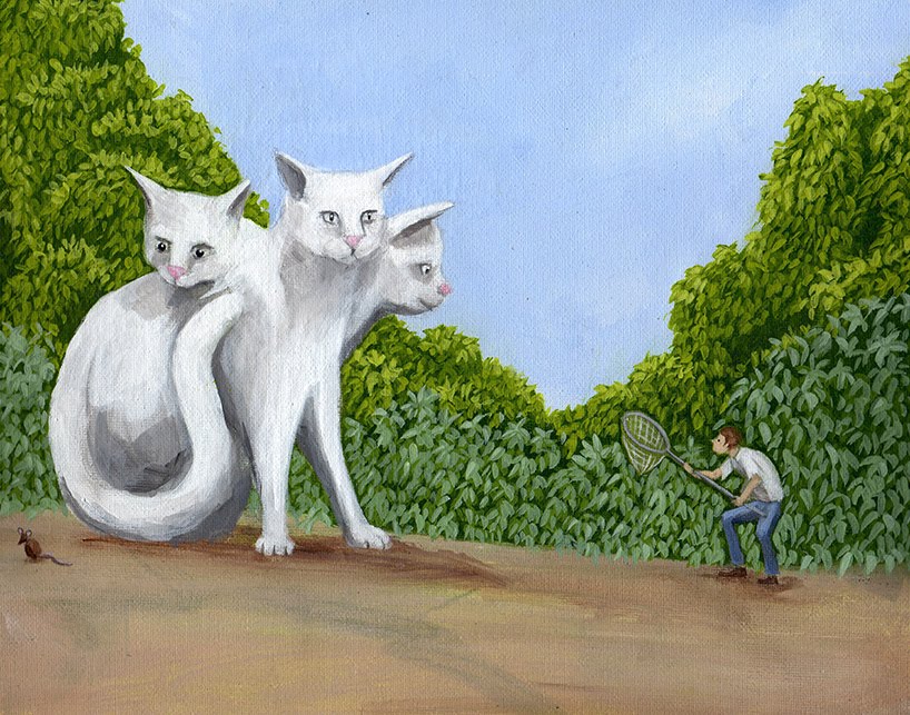 Benjamintmills Illustration: New Three-headed Cat-beast, Parts 1 & 2
