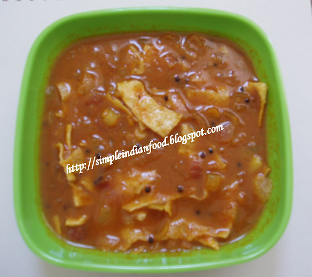 Simple Indian Food- An Easy Cooking Blog: Appalam kuzhambu