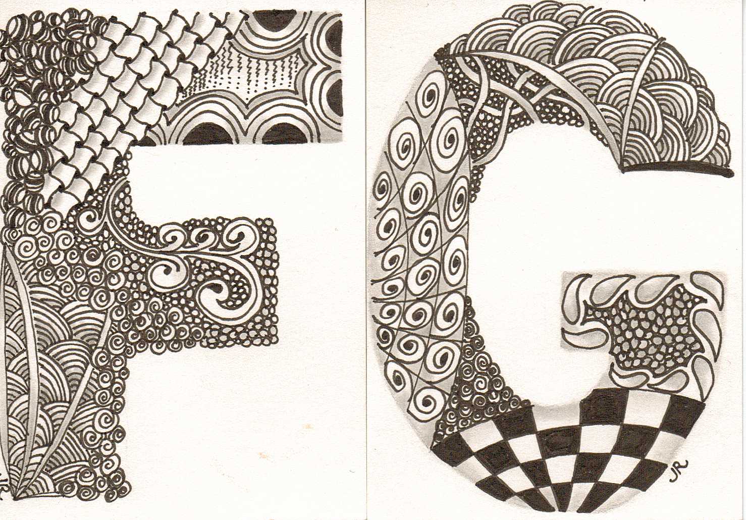 Reyn's Nest: More zentangled alphabet...