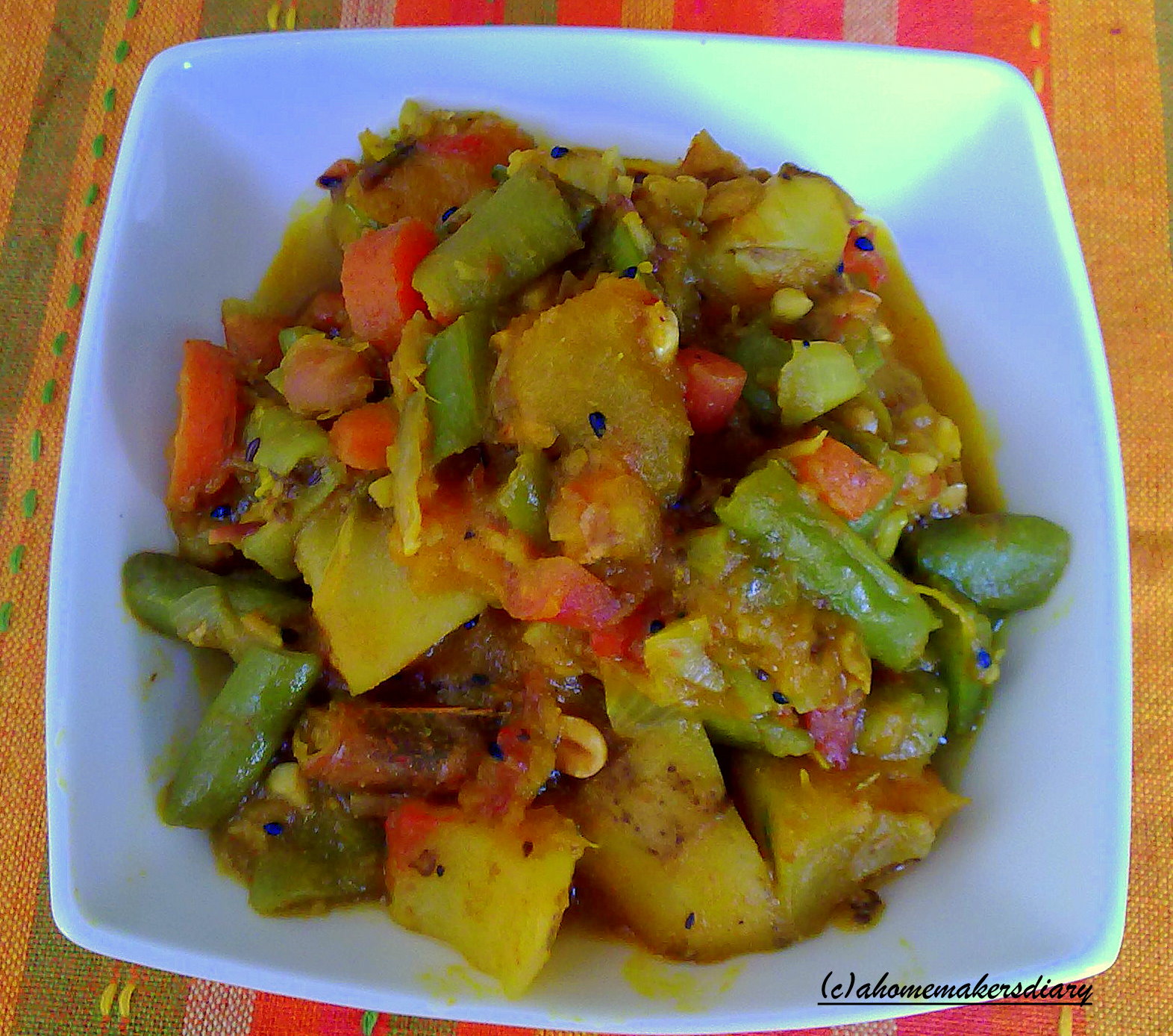 Panchmisheli Tarkari (Bengali Style Mixed Veg) - A Homemaker's Diary