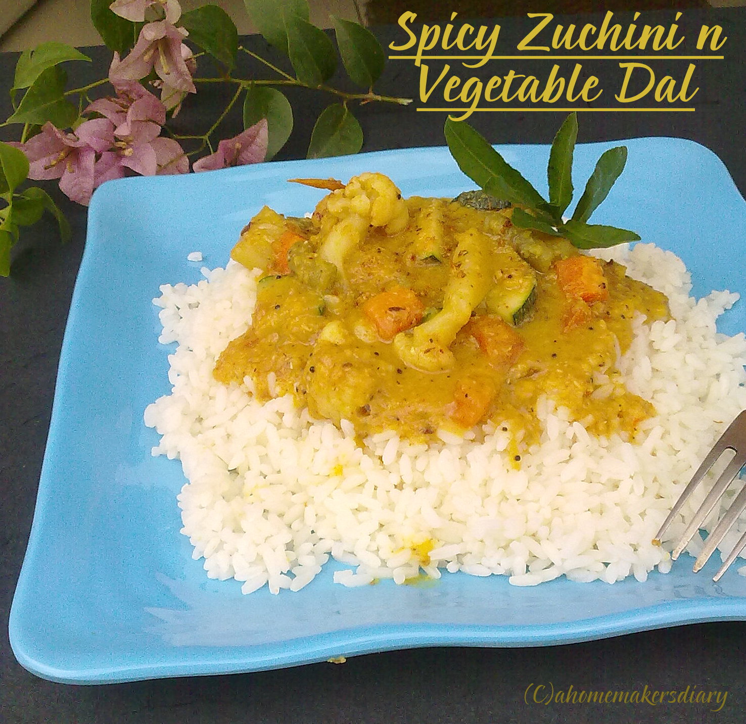 Spicy Zucchini n vegetable Dal/ Roasted Yellow Lentil with Spices ...