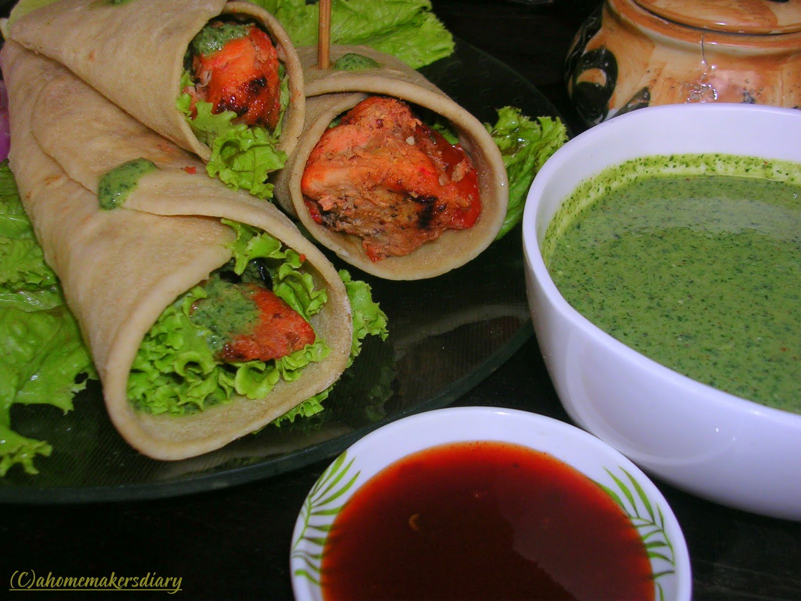 Chicken n Veg Tikka- Tortilla Wraps - A Homemaker's Diary