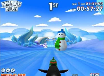 Penguin Rush - 1001 JUEGOS