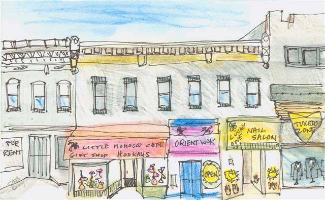 Colorful Journey: Drawings of Highlandtown, Baltimore, Maryland, USA