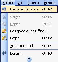 Programa de Microsoft Word: Deshacer