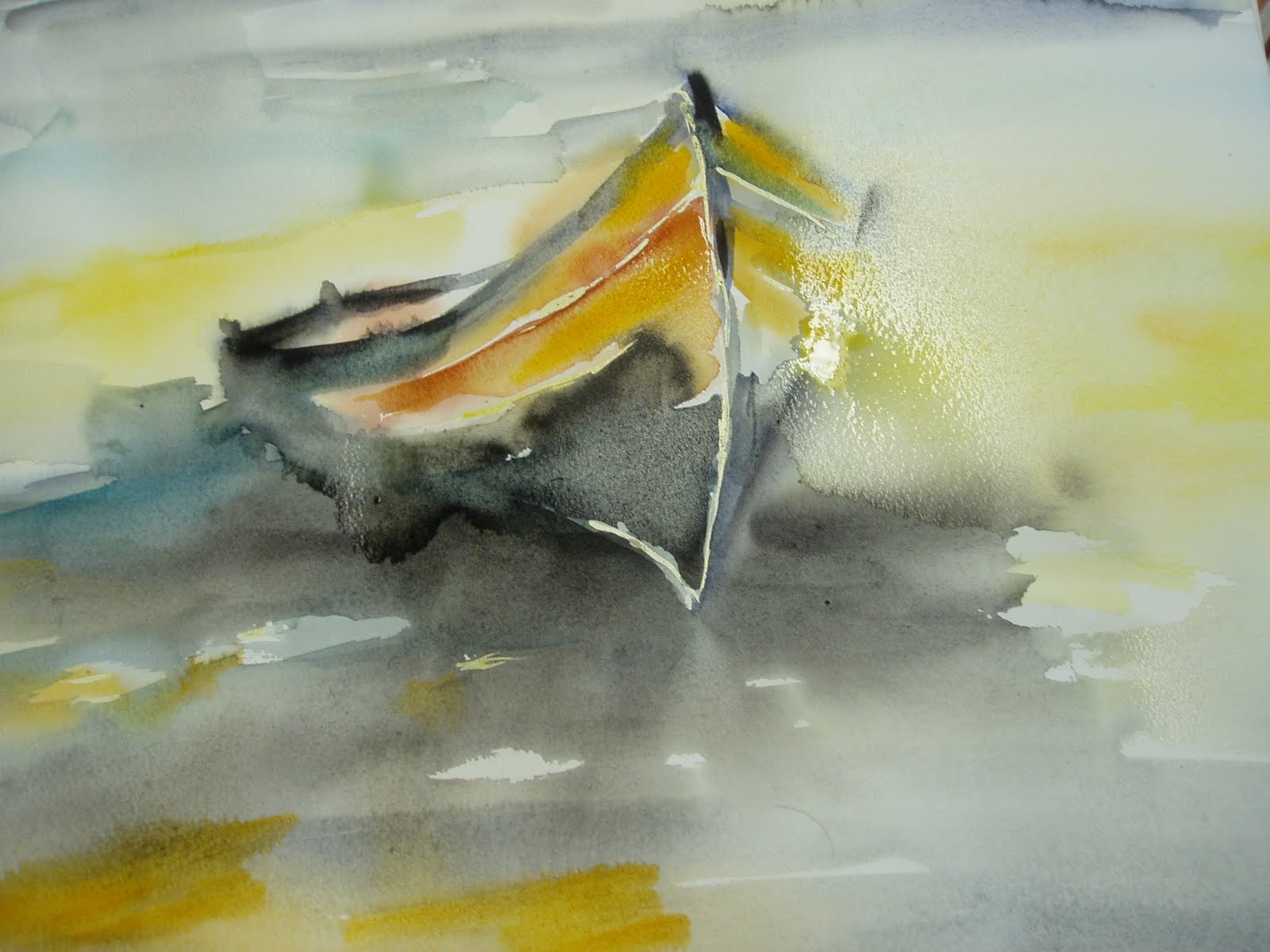 lo que pinta maria lagos: ACUARELA EL BOTE