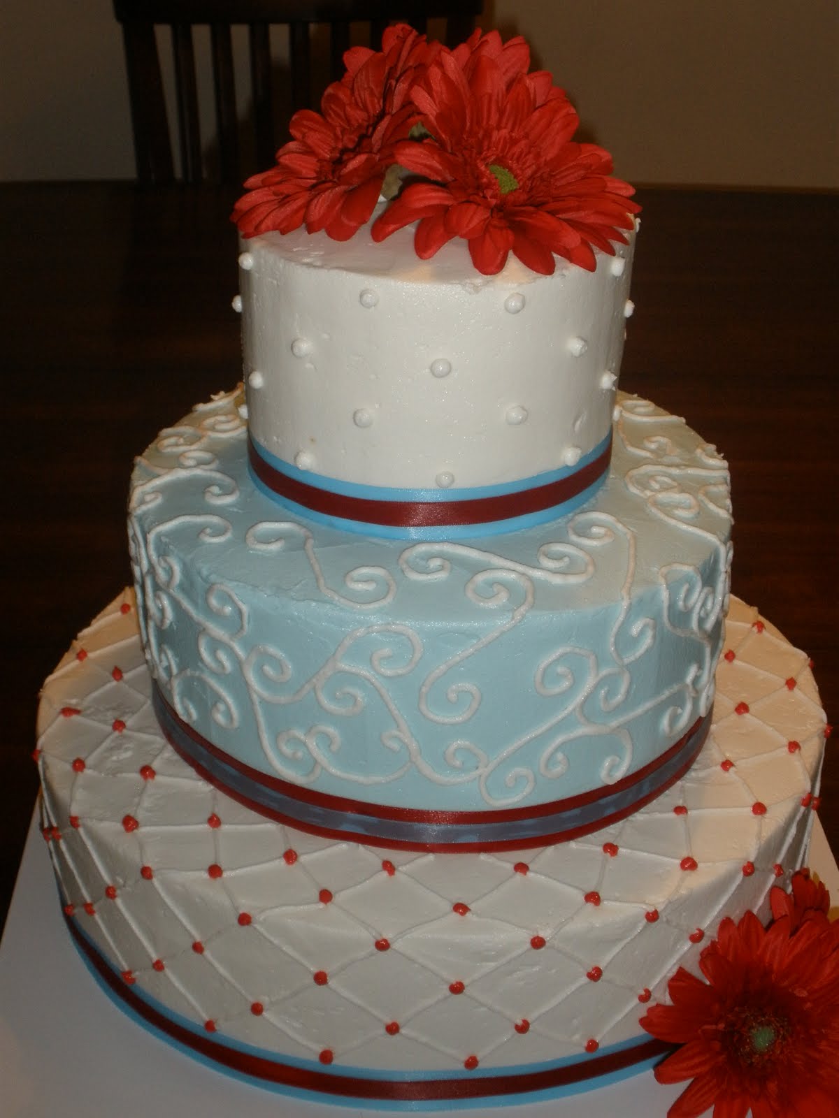 Red, White And Blue Wedding Cakes