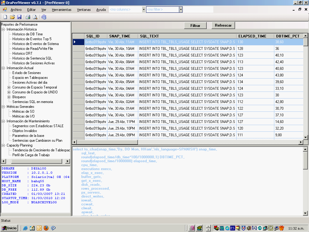 OraMDQ: Herramienta para diagnosticar problemas de performance (Oracle Performance Viewer Freeware)