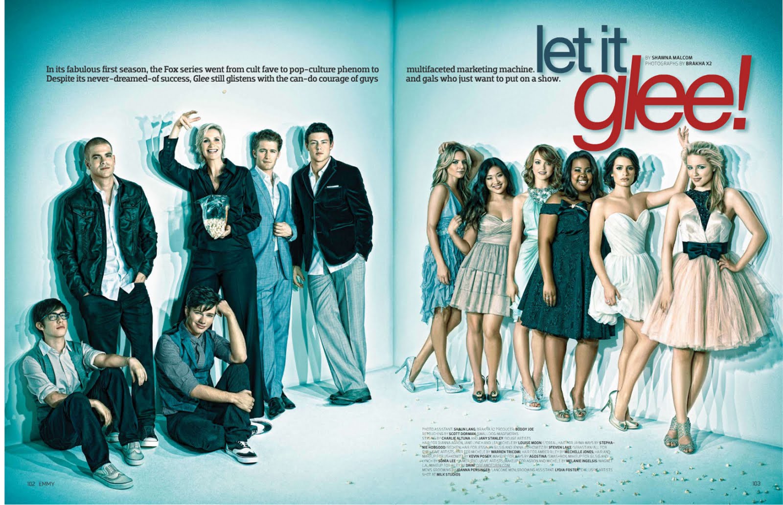 Louka Por Séries: Glee: Elenco é capa da Revista Emmy