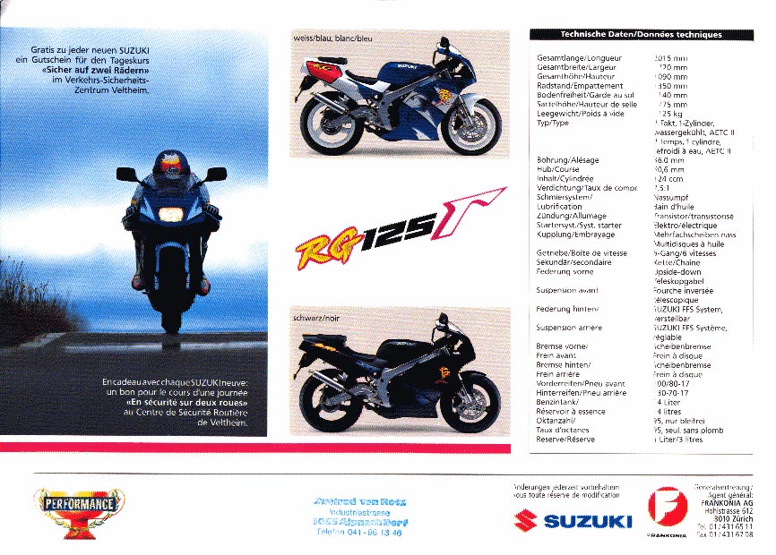 Below 300cc: Suzuki RG125