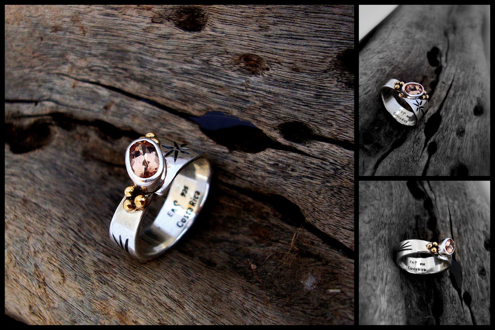 EK Art Jewelry Tamarindo Costa Rica: Gold, silver and Imperial Topaz ring
