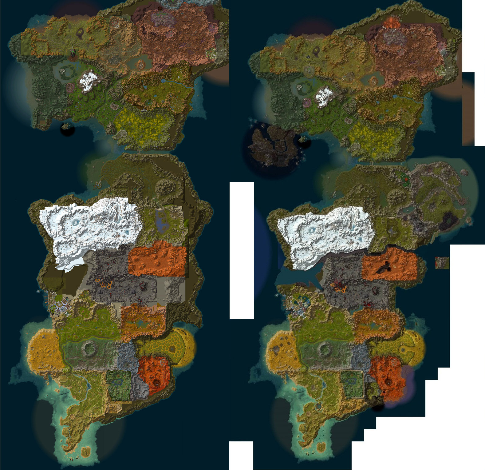 Cataclysm Maps: Eastern Kingdoms - Old and new comparison