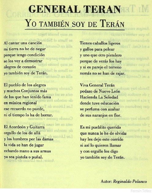 Monterrey, México: Canciones a General Terán