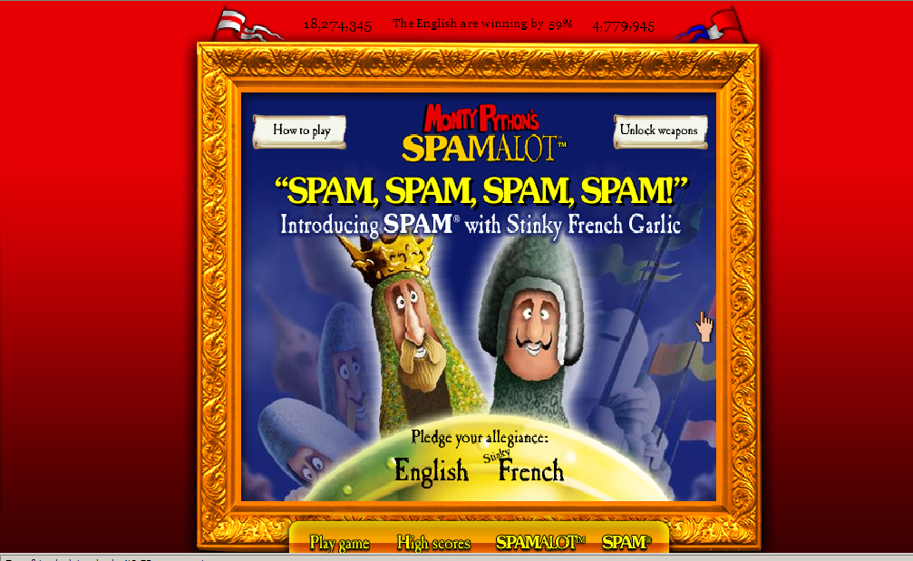 Monty Python's Spam-A-Lot Game