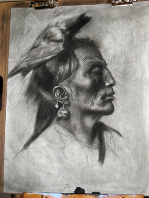 Leanne Huynh: Native American Charcoal Portrait