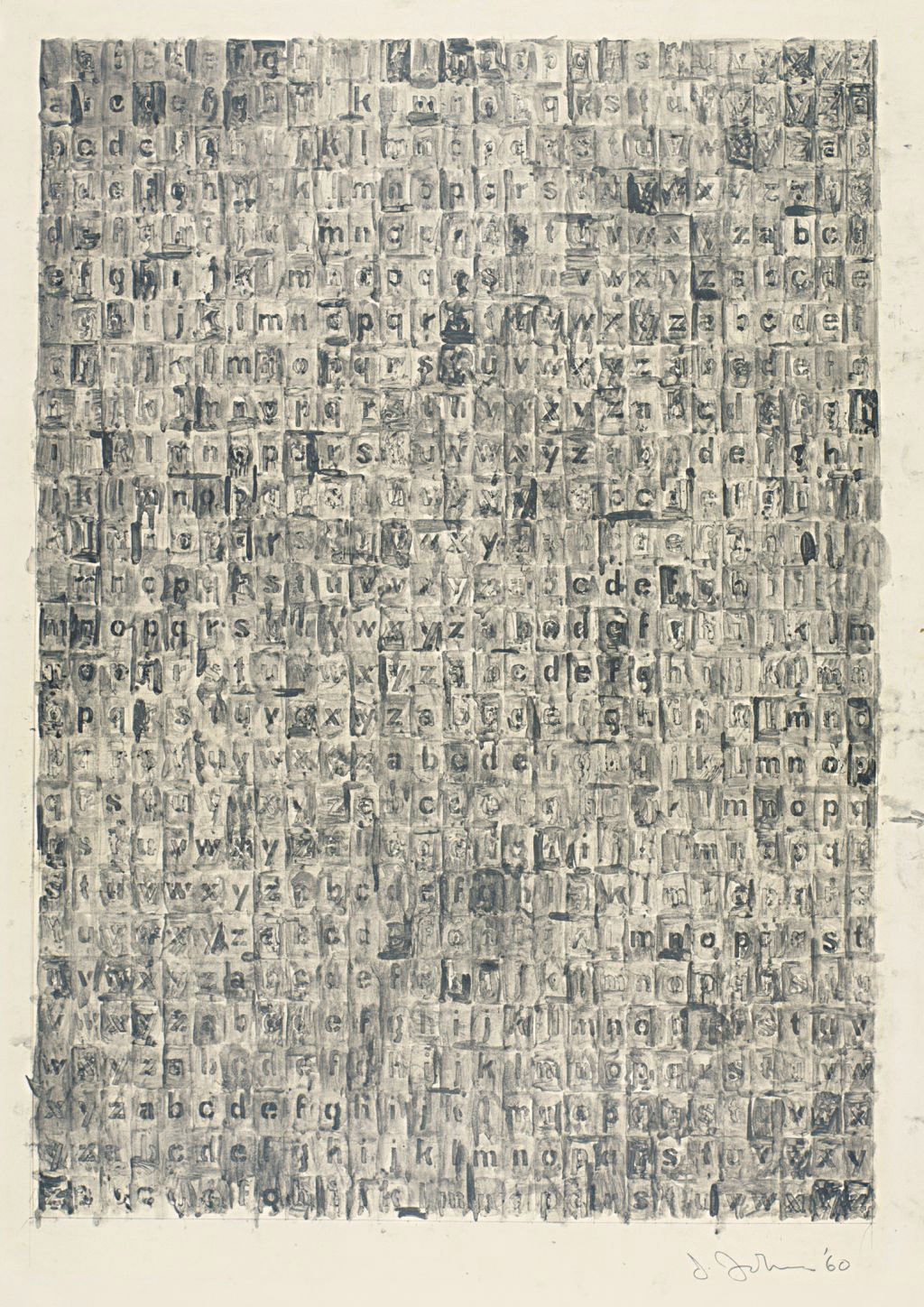 Gray Alphabet — Jasper Johns | Jasper johns, Text art, Pop art