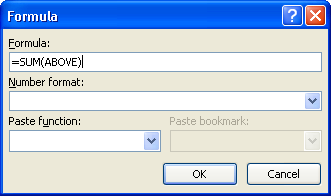 How to perform sum in a table in Word 2007 | practicable