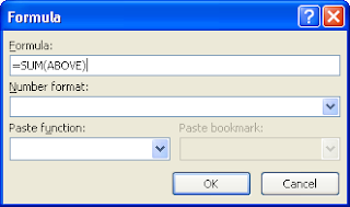 How to perform sum in a table in Word 2007 | practicable