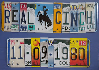 Cross Country Crafts: Here are the LIcense plate