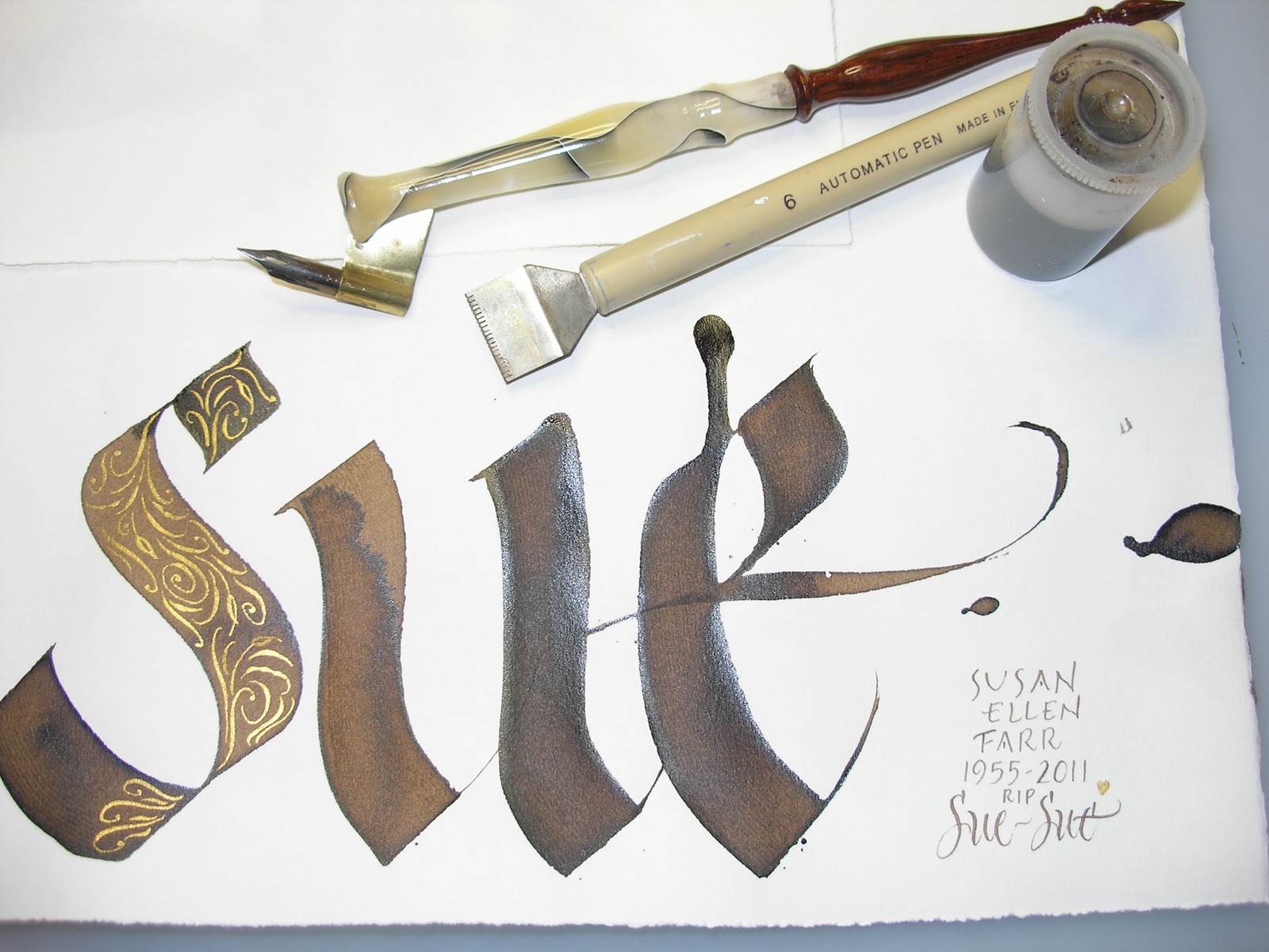 A Place To Flourish: Calligraphy Flourish Friday - Sue
