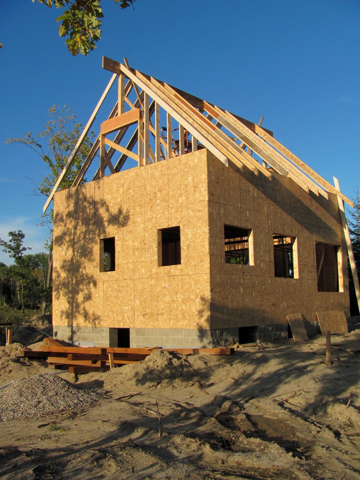 Jon's Minnesota Cabin: Setting Rafters
