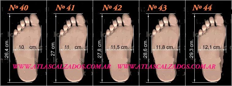 NOTAS-Calzados ATLAS-: MEDIDA DE PIE Y EQUIVALENCIAS