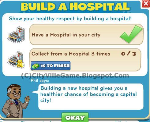 City Ville: CityVille Hospital: Build A Hospital (Tutorial) Zynga ...