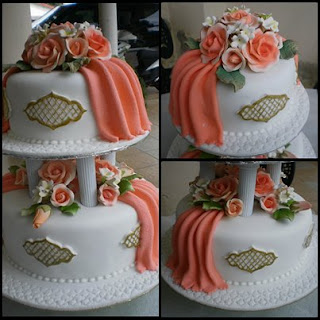 Rohaya Bakery: WEDDING KEK PEACH N WHITE