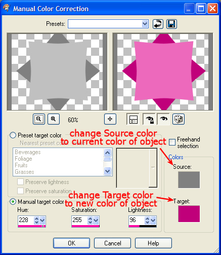 Humbug Graphics Galore: Using the Manual Color Correction Tool