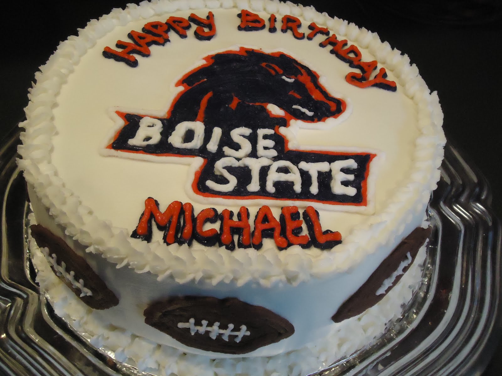 Cat's Cake Creations: BOISE STATE FOOTBALL BIRTHDAY CAKE