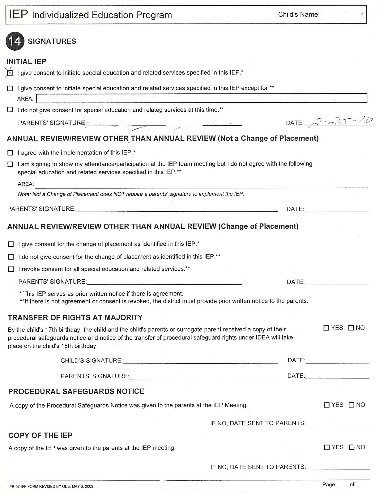 Educational Experience: IEP