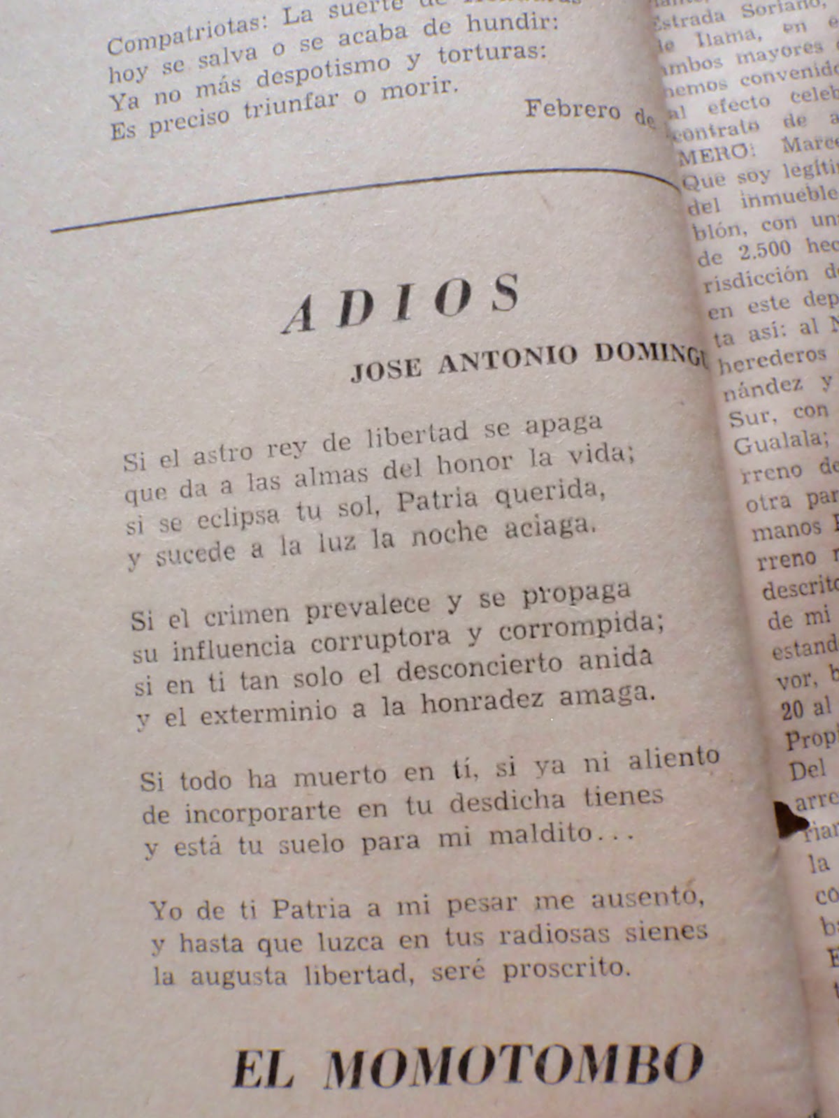 Jose Antonio Dominguez: Poema: ADIOS