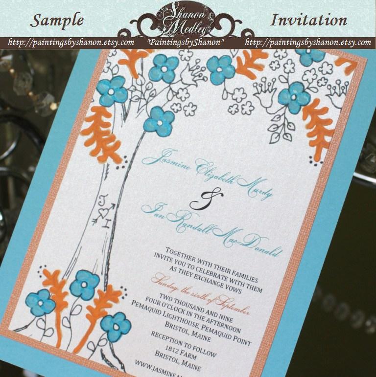 Flighty Naty: Tree Wedding Invitation