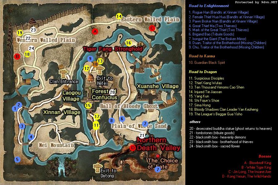 9Dragons Online: Guide Quest for each Maps - 9Dragons