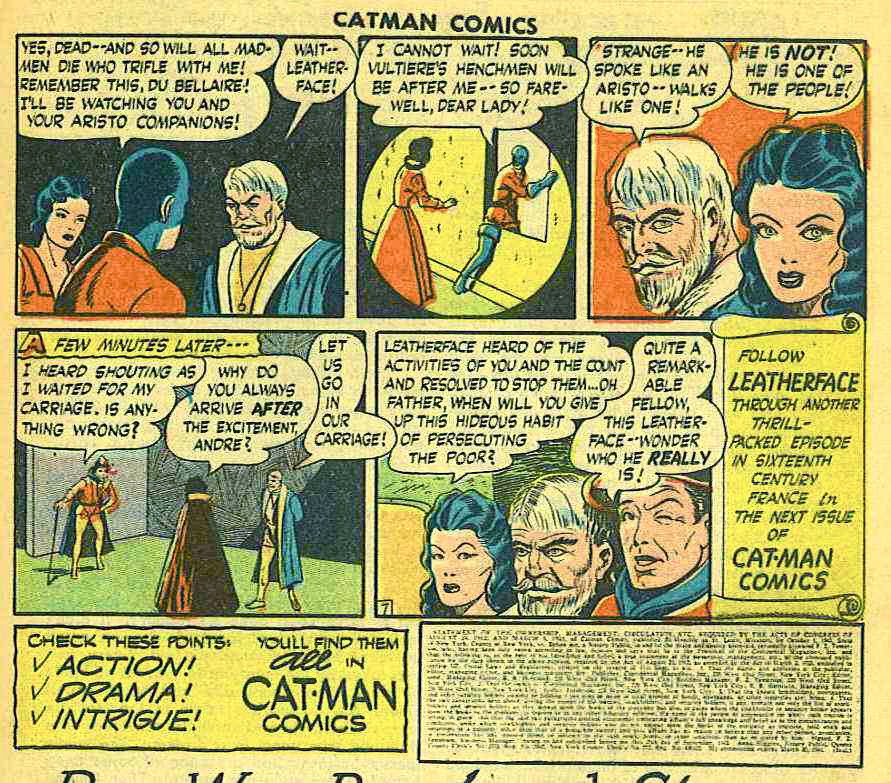 Four-Color Shadows: Leatherface-Catman Comics-1944