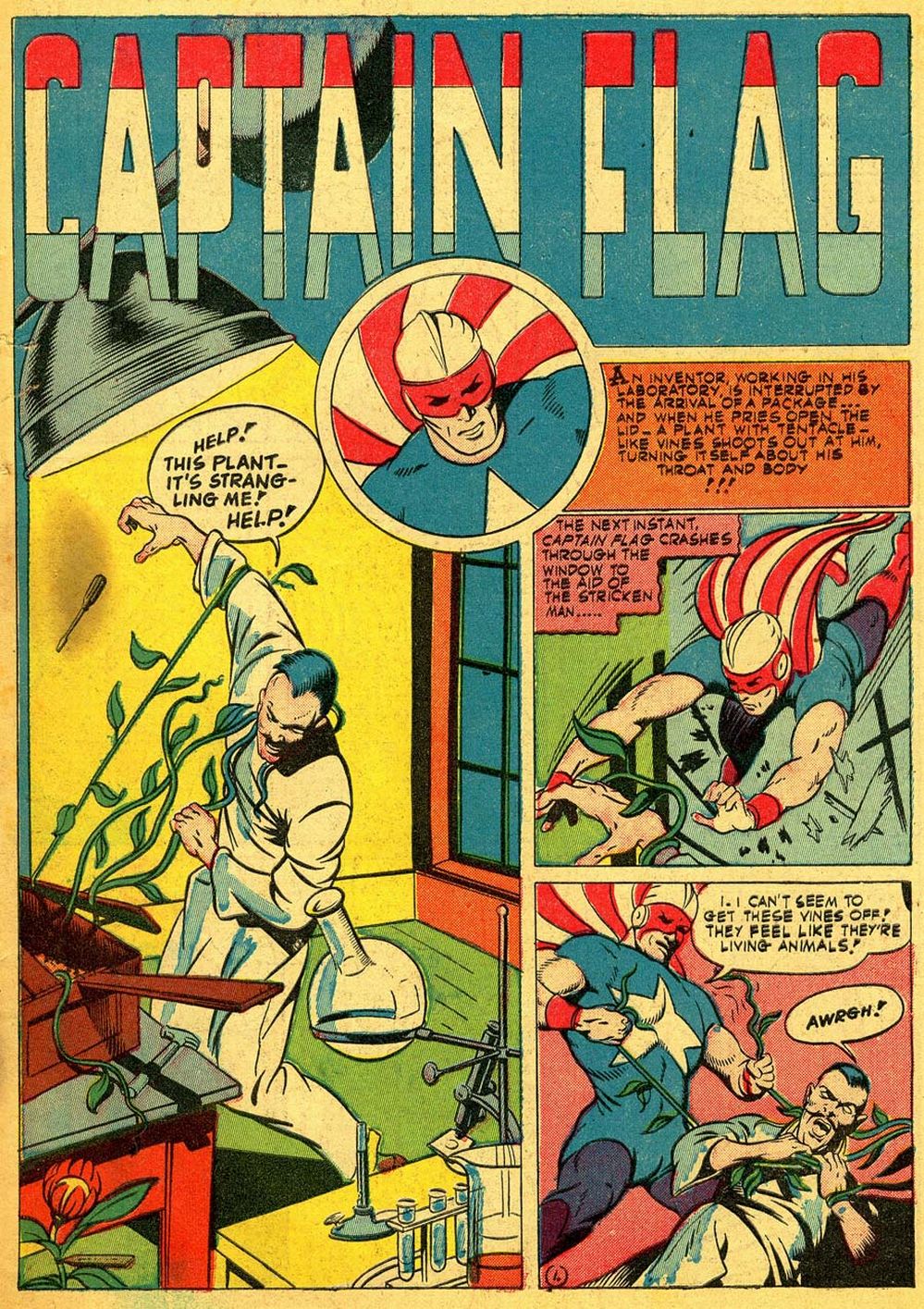 Four-Color Shadows: Captain Flag-Blue Ribbon Comics-1941