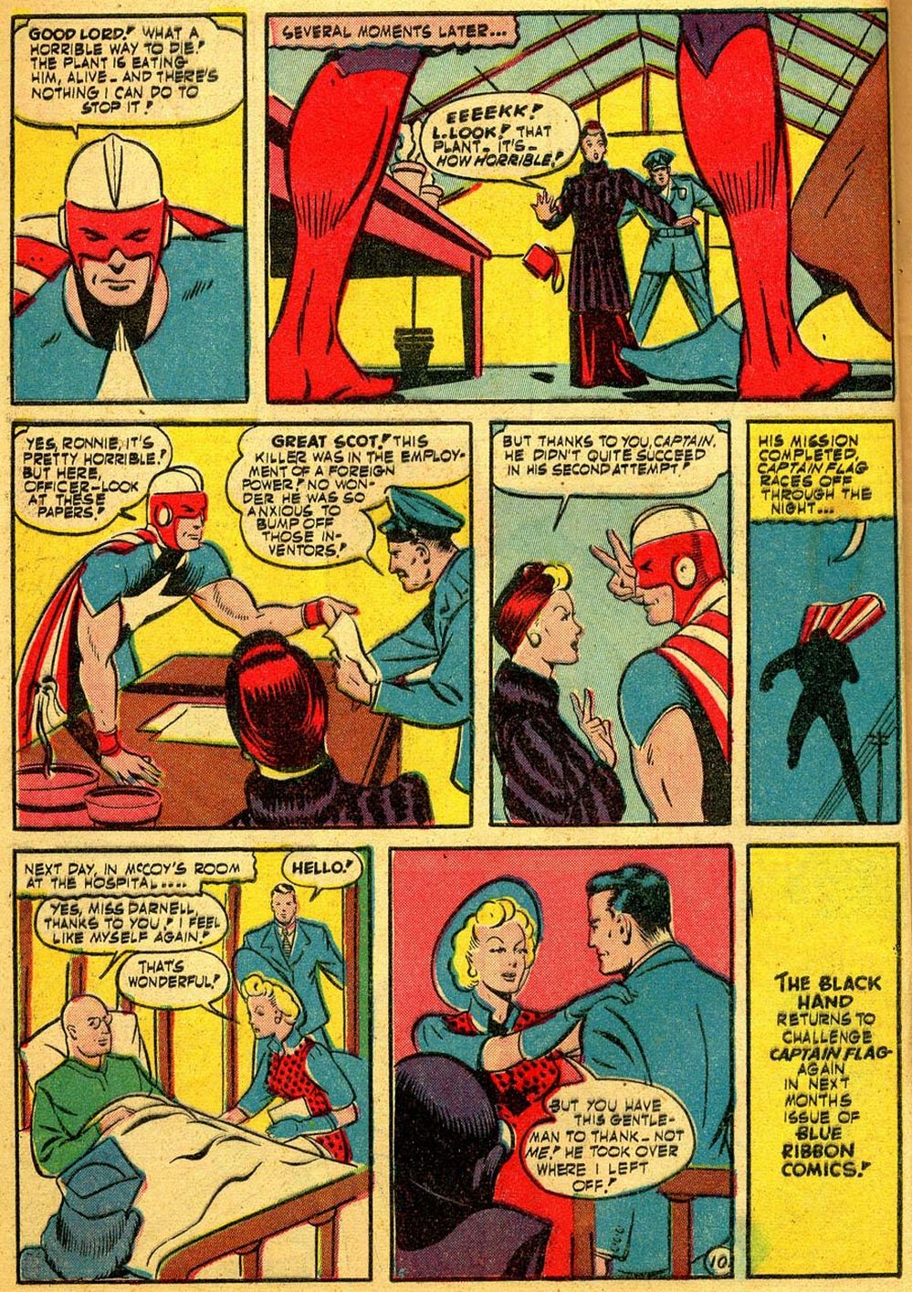 Four-Color Shadows: Captain Flag-Blue Ribbon Comics-1941