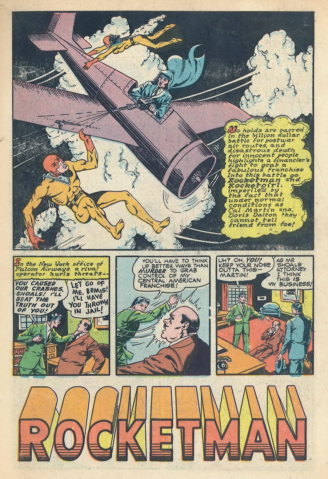 Four-Color Shadows: Rocket Man-Punch Comics-1945