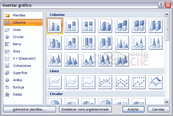MENU INSERTAR DE EXCEL