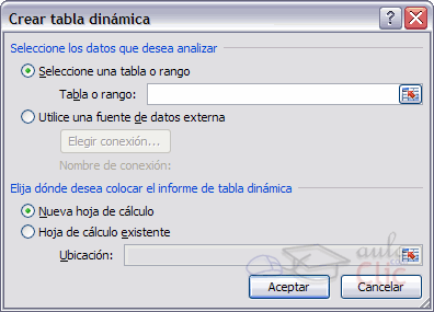 MENU INSERTAR DE EXCEL