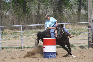 Front Range Barrel Racing: Karrie Dean of Yoder, Colorado, works the ...