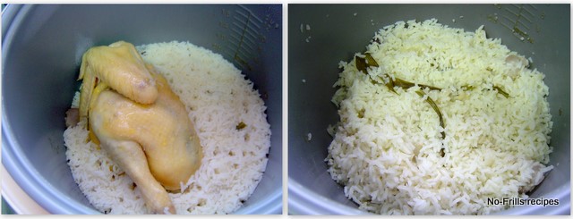 Rice cooker steamed Chicken Rice